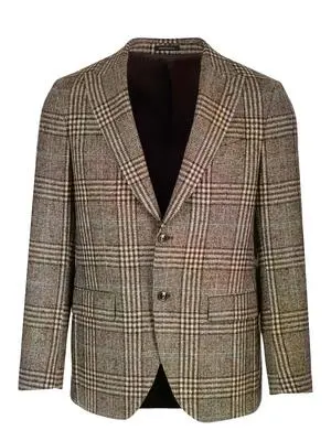AL DUCA D’AOSTA 1902 Prince Of Wales Check Single-breasted Jacket - Brown