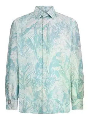 BILLIONAIRE Printed Silk Shirt - Blue