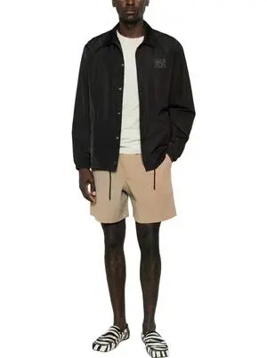 Maison Kitsuné Logo Print Coach Jacket - Black