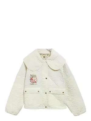 Barbour X Farm Rio Quilted Jacket With Floral Embroidery - Neutrals