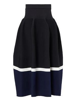 CFCL Pottery Gathered Knitted Midi Skirt - Black Multi