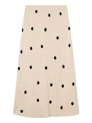 Whistles Polka-dot Jacquard Satin Midi Skirt - Multi-coloured