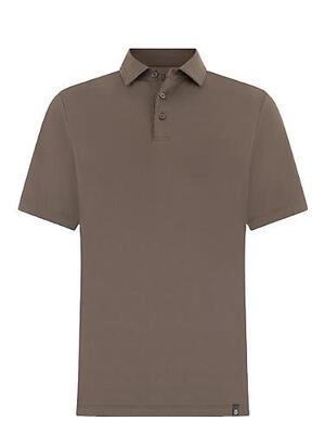 Boggi Milano Regular-fit Stretch Pima Cotton Polo Shirt - Mud