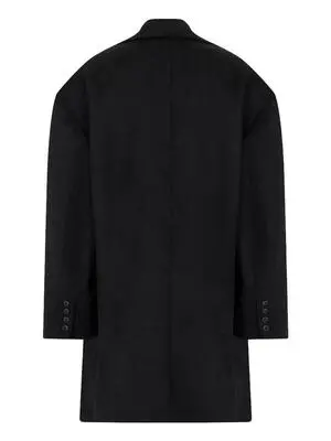 THE MANNEI Double-breasted Oversized Coat - Black