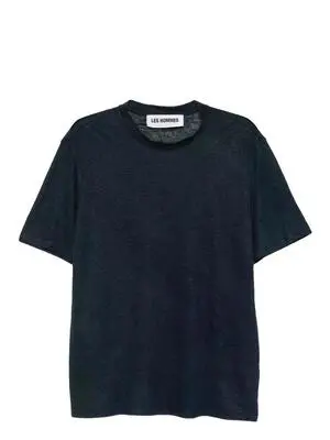 LES HOMMES Linen T-shirt - Blue