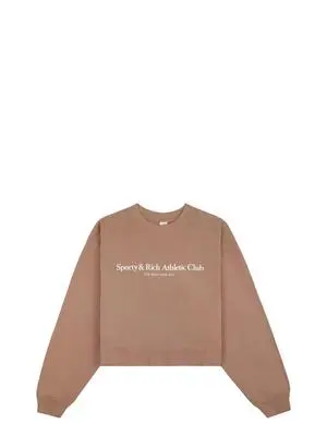 SPORTY & RICH Athletic Club Cropped Sweatshirt - Brown