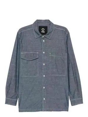 TRC Contrast-stitch Chest-pocket Shirt - Blue
