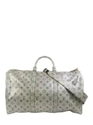 LOUIS VUITTON 50 Keepall Bandoulière Monogram Reflect Tote Bag - Grey