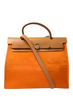 Hermès 2013 Pm Herbag 2 Way Canvas Tote Bag Orange