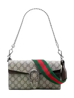 Gucci 2016-2026 Small Gg Supreme East West Dionysus Flap Bag Satchel - Neutrals