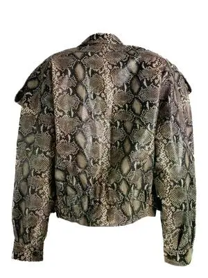 Vaquera Python-effect Epaulette Jacket - Neutrals