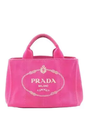 Prada 2000s Canapa Canvas Tote Bag - Pink