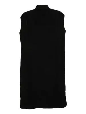 Y’s Sleeveless Shirt Dress With Frayed Edges - Black