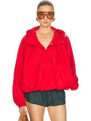 RÓHE Rohe Volume Silk Blend Anorak Jacket Red
