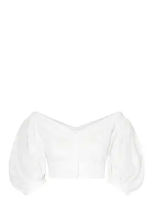 Thierry Colson Clara Embroidered Cotton-voile Blouse - Neutrals