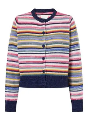 Suzie Kondi Kandria Cropped Striped Cashmere Cardigan - Multi