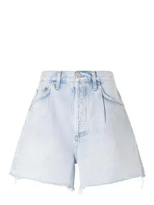 AGOLDE Rhoda Frayed Organic Denim Shorts - Blue