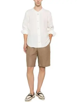 Eleventy V-neck Buttoned Shirt - Neutrals
