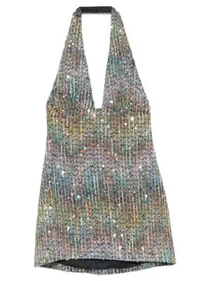 Missoni Sequin-embellished Halterneck Mini Dress - Silver