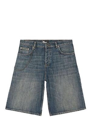 The Kooples Straight-leg Faded Wash Denim Shorts - Medium Blue