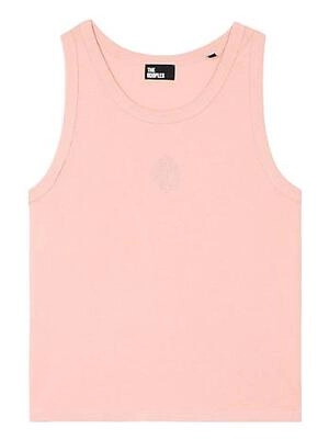 The Kooples Sleeveless Logo-embroidered Cotton T-shirt - Blush