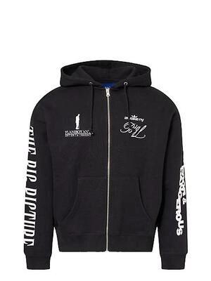 AWAKE NY Big Embroidered Cotton Hoodie - Black