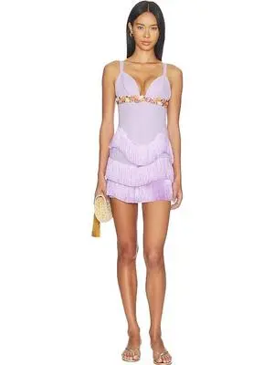 PatBO Gabriela Linen Mini Dress - Lavender