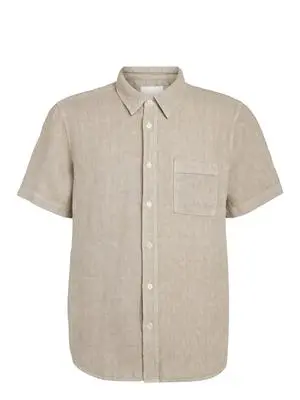 Citizens Of Humanity Linen Short-sleeve Cairo Shirt - Beige