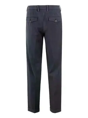 MYTHS Zeus Pleated Turn-up Trousers - Blue