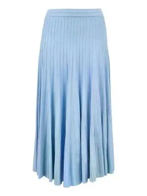 Simkhai Margoux Ribbed-knit A-line Skirt - Blue