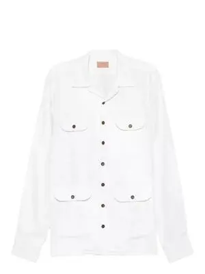 BORRIELLO NAPOLI Four-pocket Overshirt - White