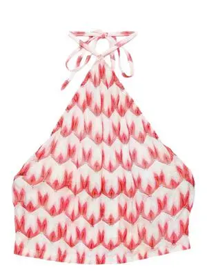 Missoni Missoni Zigzag-Knit Halterneck Top Red