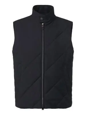 Canali Quilted Puffer Vest - Blue