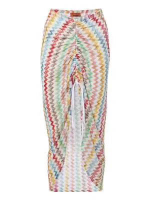Missoni Zigzag Asymmetric Midi Skirt - Multicoloured