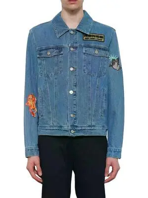 Kenzo Patch-detail Denim Jacket - Blue