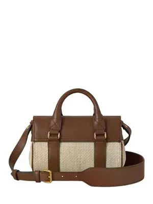 Mulberry Mini Bayswater Raffia Crossbody Bag - Brown