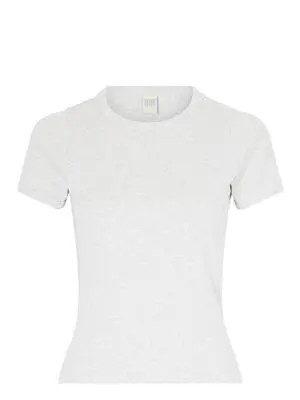 FLORE FLORE Car Ribbed Organic Cotton T-shirt - Gray