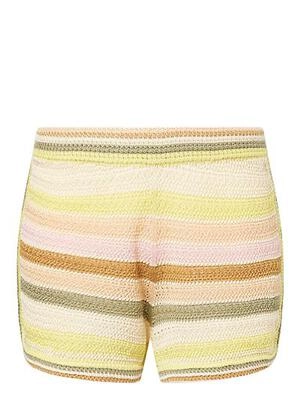 Zimmermann Indra Stripe Crochet Cotton Shorts - Multi