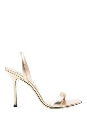 JIMMY CHOO Metallic Nappa Leather Slingback Sandals - Gold