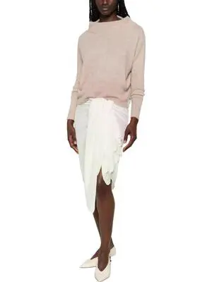 LA JULIE CASHMERE Funnel-neck Sweater - Neutrals