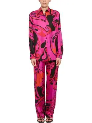 Emilio Pucci Orchidee-print Silk Shirt - Pink
