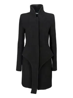 Givenchy Peplum-waist Funnel-neck Coat - Black