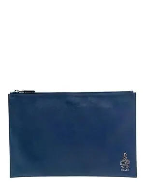 Prada 2010-2026 Saffiano Bellboy Voyage Clutch Bag - Blue