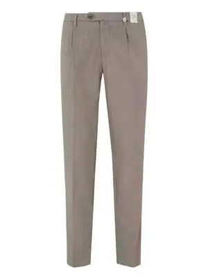 MYTHS Pleated Pressed-crease Trousers - Neutrals