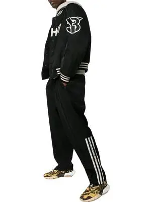 Y3 Wide Leg 3-stripe Sweatpants - Black