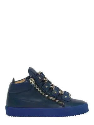 GIUSEPPE ZANOTTI Royce High Top Sneakers With Chain Detail - Blue