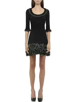 Alexander McQueen Frill Mini Dress - Black