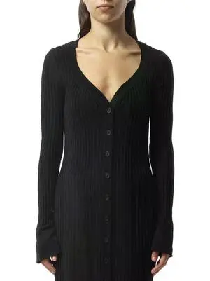 Givenchy Ribbed Wool Cardigan-coat - Black