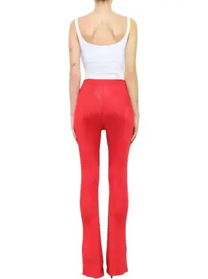 Givenchy Ribbed Knit Flared Trousers - Red