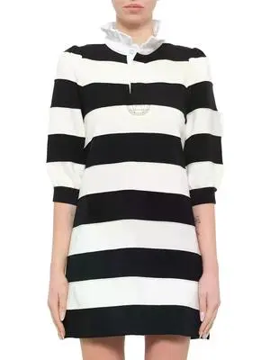 Marc Jacobs Striped Mini Dress - Black